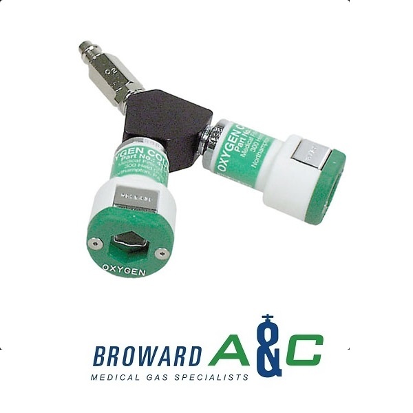 Oxygen DISS Y Block Assembly 7211 | Broward A&C Medical Supply