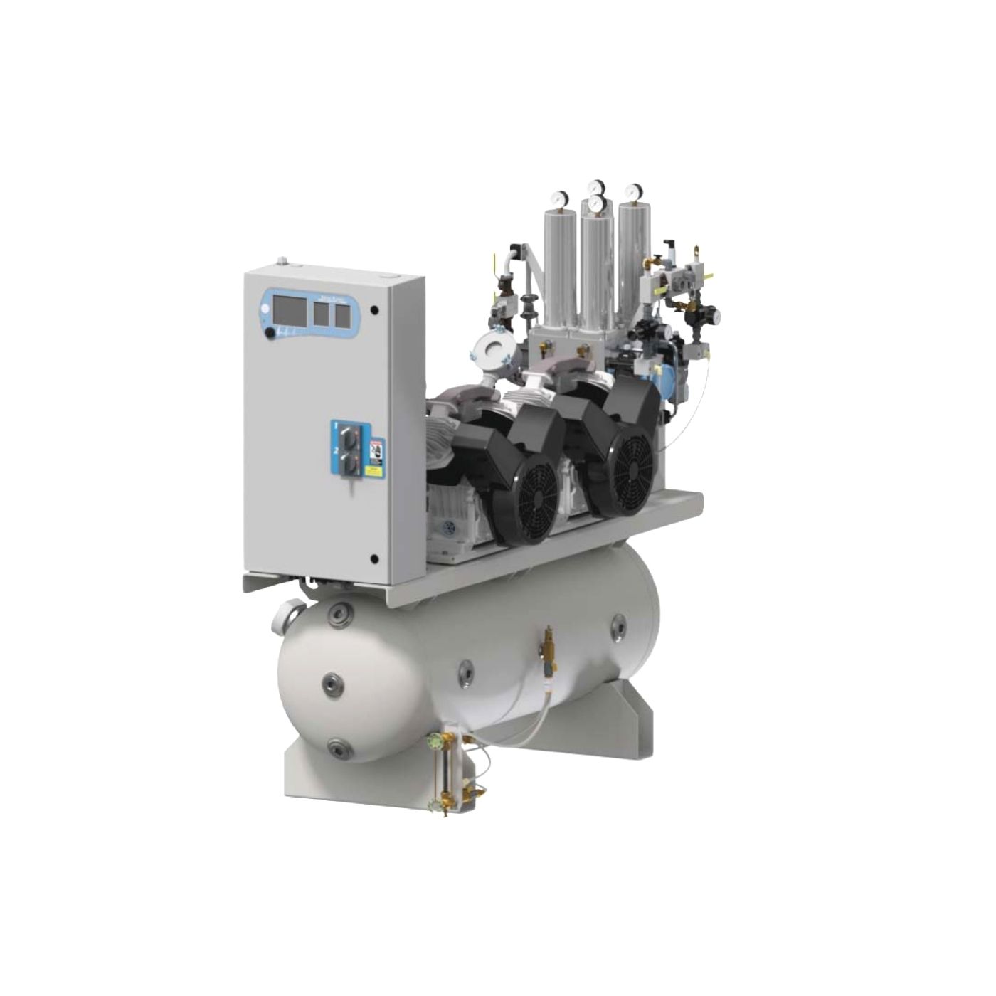 Amico Duplex 2.4 HP Lifeline Medical Air Reciprocating Tank Mount ...