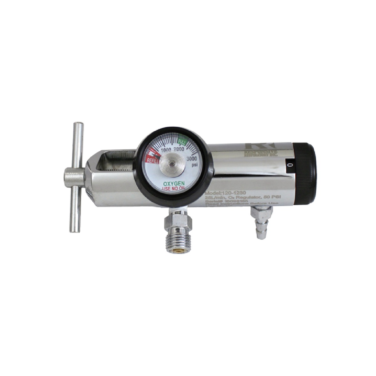 25 LPM EMS Regulator BRASS CGA 870 w/dual DISS & barb – Broward A&C ...